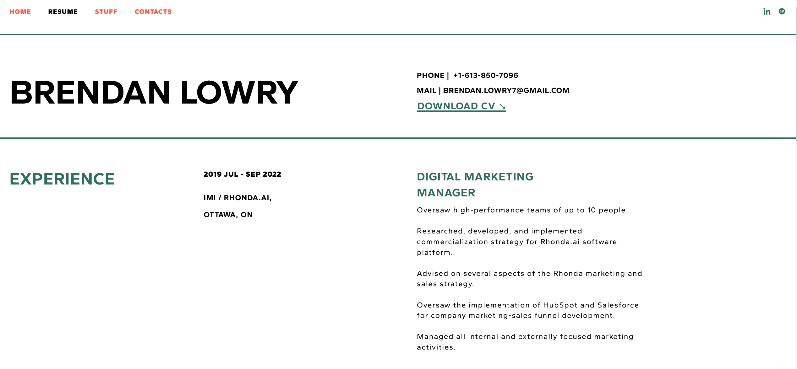 Resume - Brendanlowry7