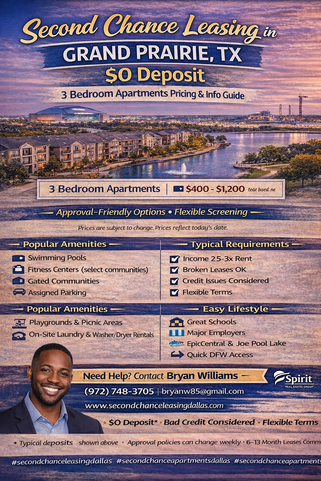 Second Chance Leasing Grand Prairie TX — 3 Bedroom Apartments (Average ...